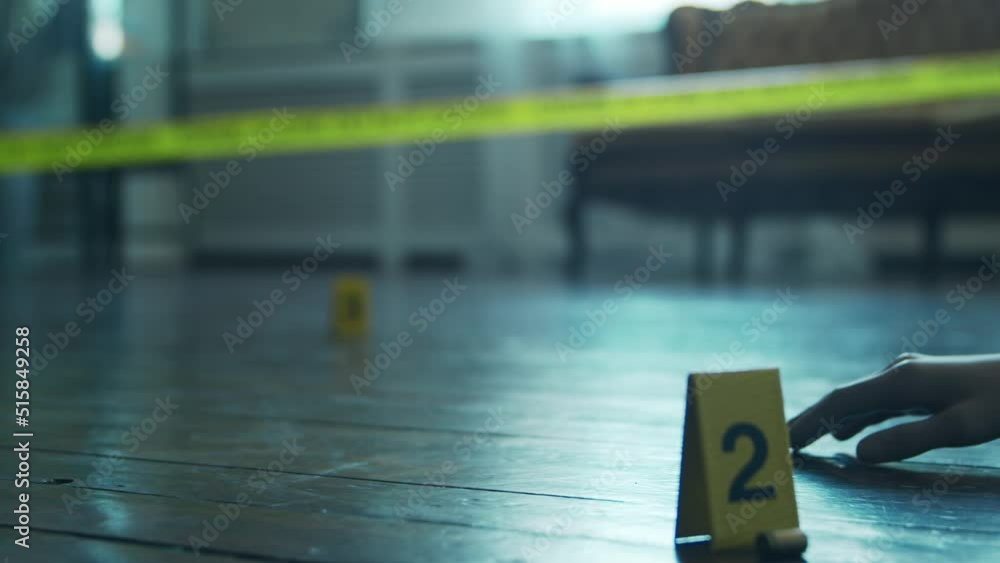 Closeup of a Crime Scene in a Deceased Person's Home. Dead man, Police ...