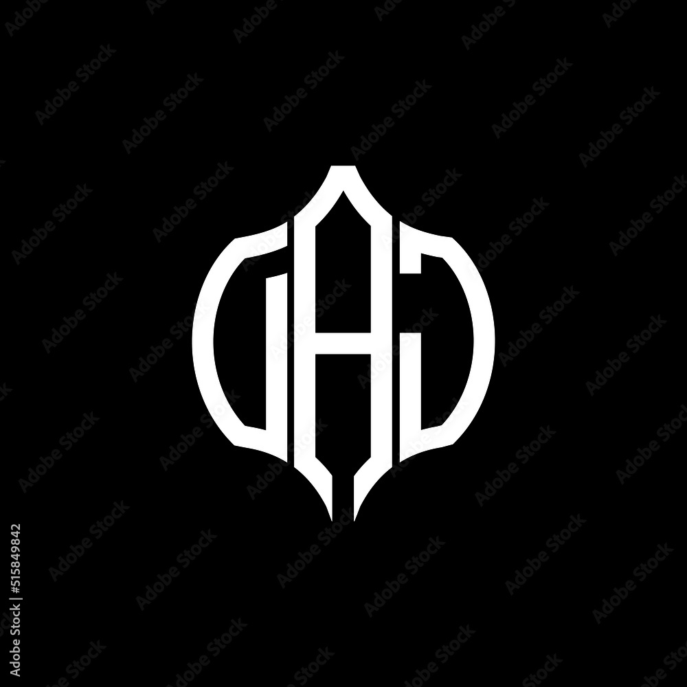 DAJ letter logo. DAJ best black background vector image. DAJ Monogram ...