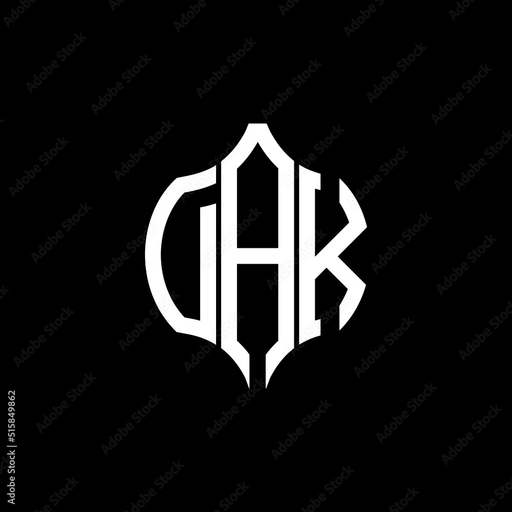 DAK letter logo. DAK best black background vector image. DAK Monogram ...