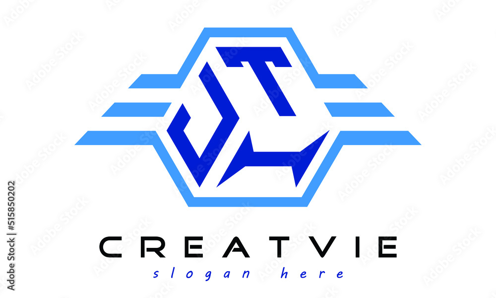 JTI three letter geometrical wings logo design vector template ...