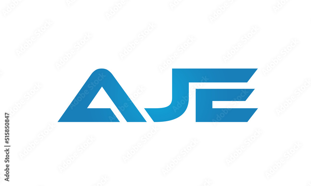 Connected AJE Letters logo Design Linked Chain logo Concept Stock ...