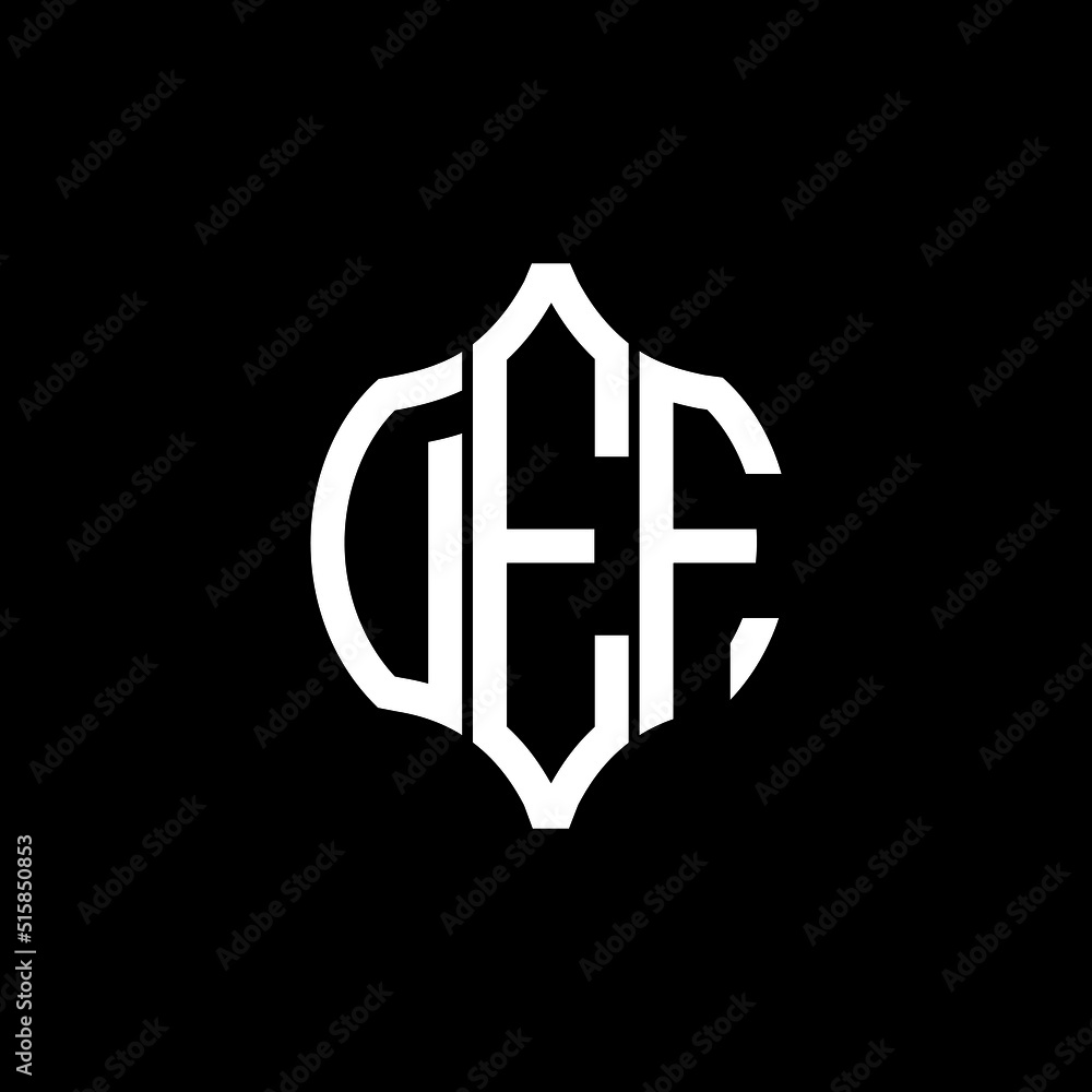 DEF letter logo. DEF best black background vector image. DEF Monogram ...