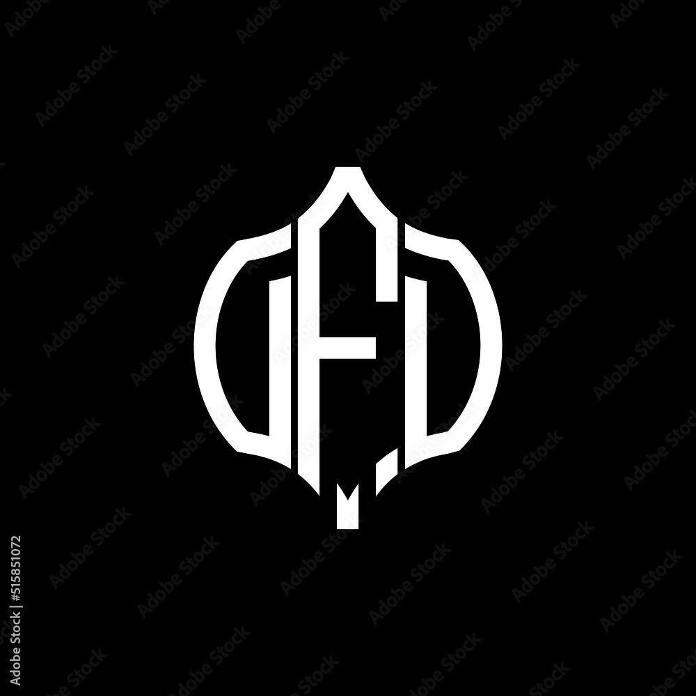 DFD letter logo. DFD best black background vector image. DFD Monogram ...