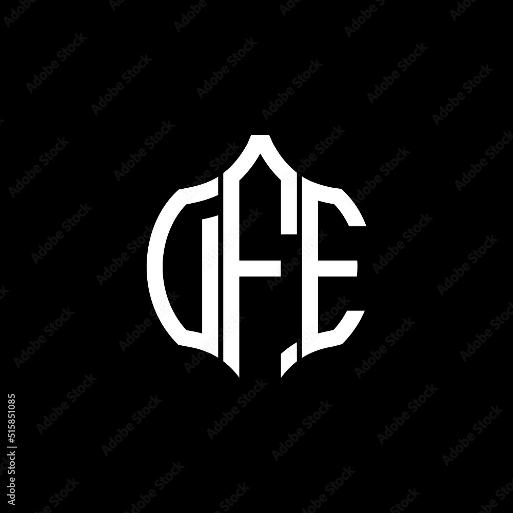 DFE letter logo. DFE best black background vector image. DFE Monogram ...