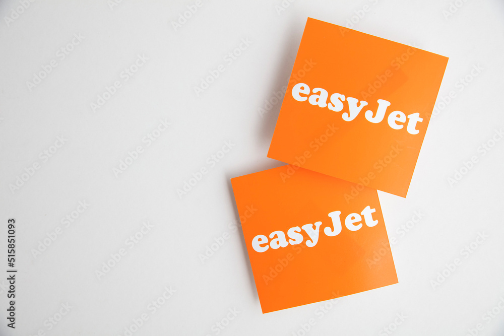 LONDON, UK - July 2022: Easy Jet airline company logo. Easy Jet are a ...