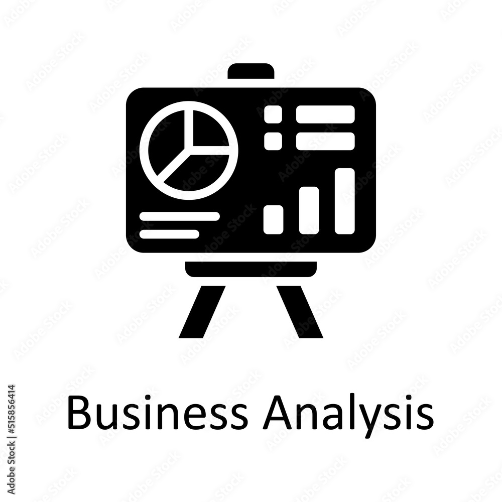 Business Analysis vector Solid Icon Design illustration. Project ...