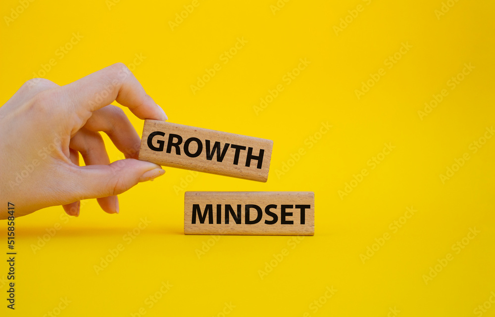 Growth Mindset symbol. Concept word Growth Mindset on wooden blocks ...