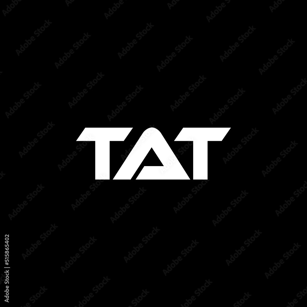 TAT letter logo design with black background in illustrator, vector ...
