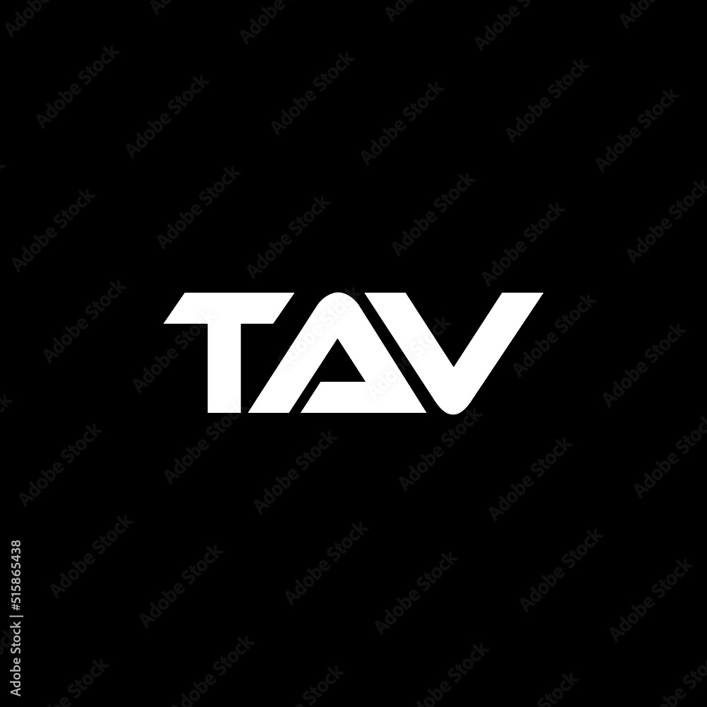 TAV letter logo design with black background in illustrator, vector ...