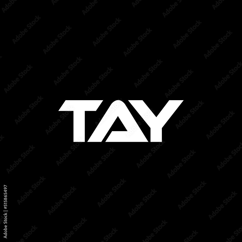 TAY letter logo design with black background in illustrator, vector ...