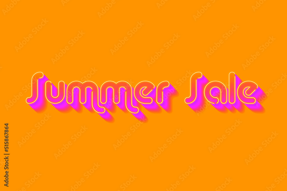 Retro Neon Summer Sale Banner. Advertising signage for promotion summer ...