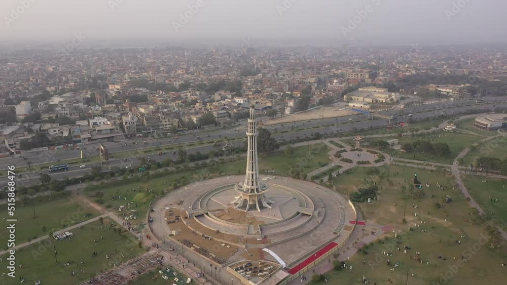 Lahore City Minar-e-Pakistan Drone View - Eiffel Tower Of Pakistan ...