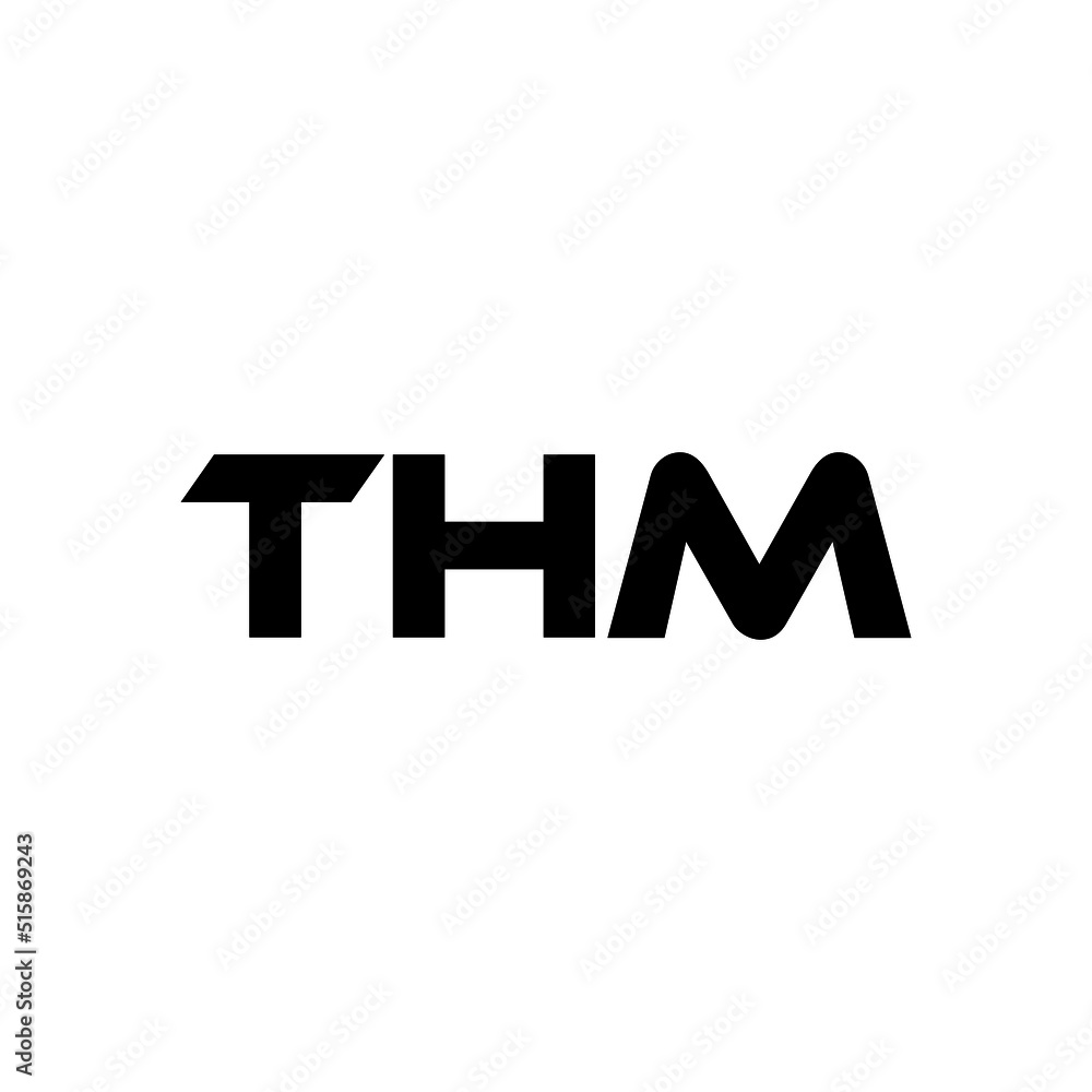 THM letter logo design with white background in illustrator, vector ...