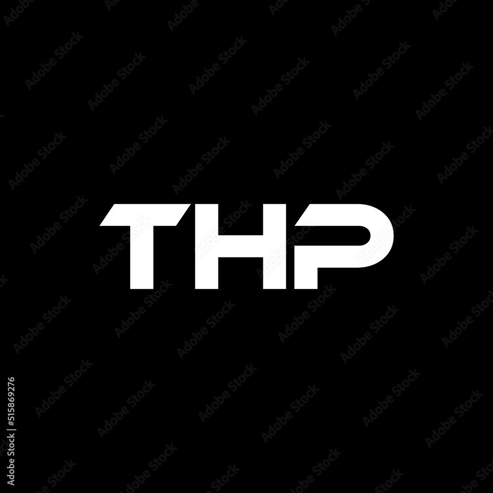 THP letter logo design with black background in illustrator, vector ...