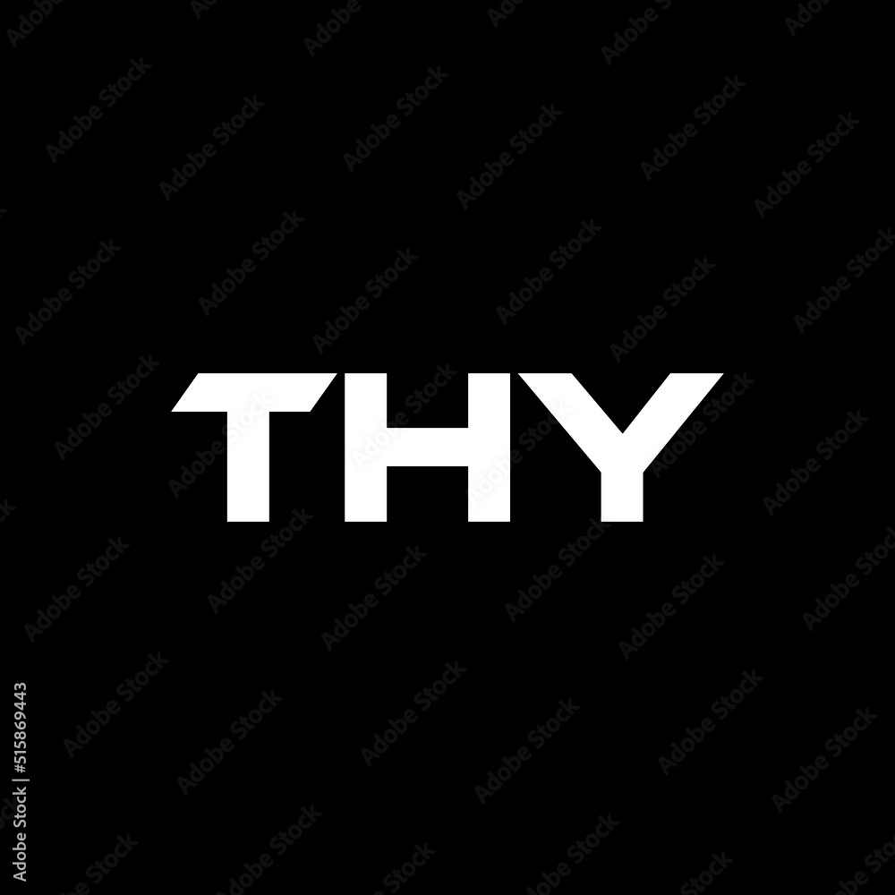 THY letter logo design with black background in illustrator, vector ...