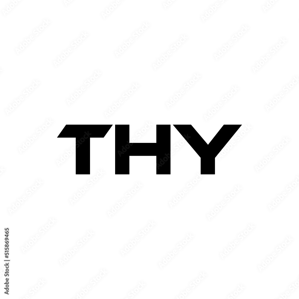 THY letter logo design with white background in illustrator, vector ...