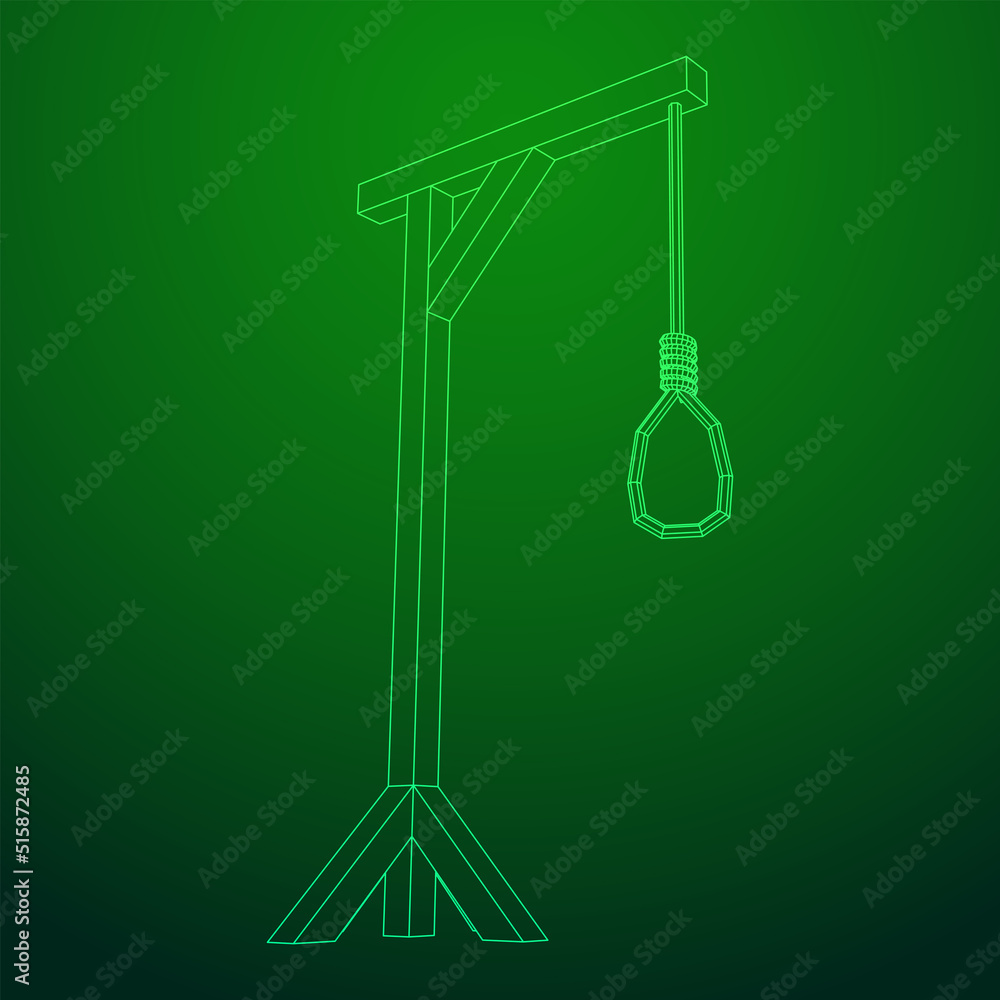 Gallows with Hanging rope. Place of execution in the Middle Ages Stock ...