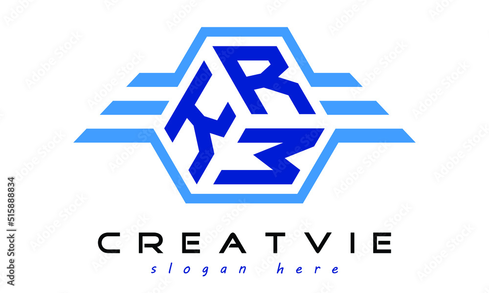 KRW three letter geometrical wings logo design vector template ...