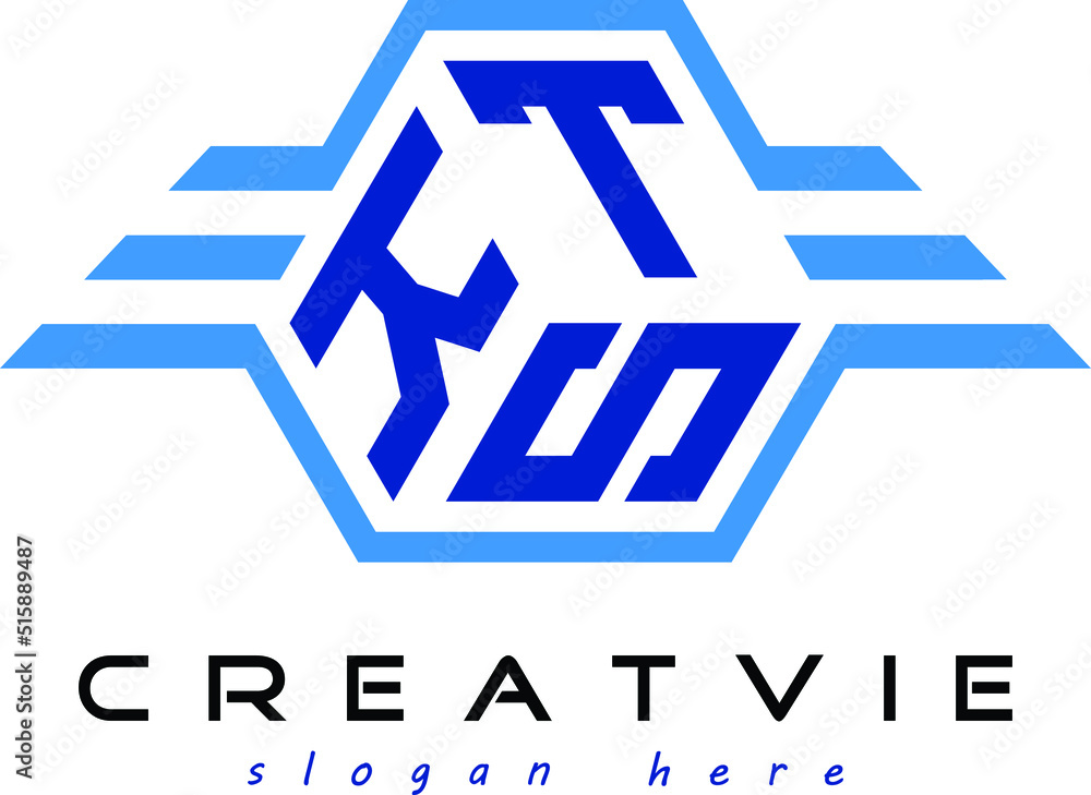 KTS three letter geometrical wings logo design vector template ...