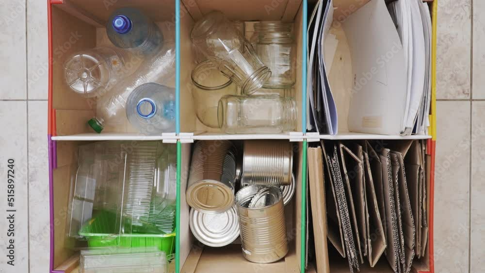 Waste separation container. Waste sorting. Caring for the environment ...