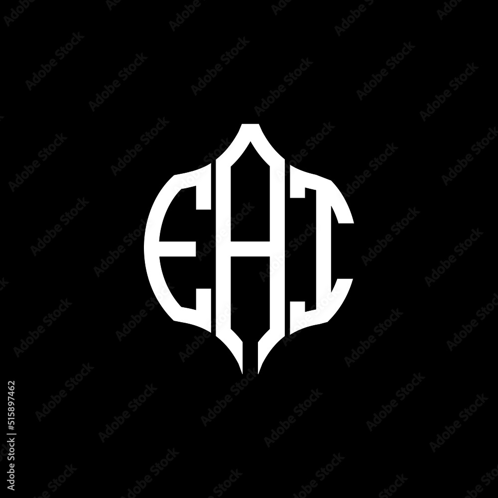 EAI letter logo. EAI best black background vector image. EAI Monogram ...