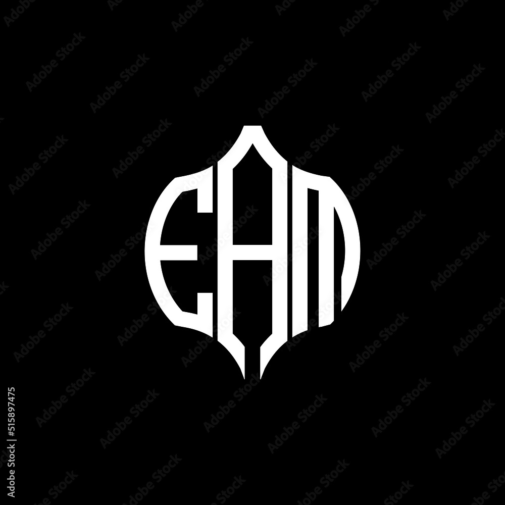 EAM letter logo. EAM best black background vector image. EAM Monogram ...