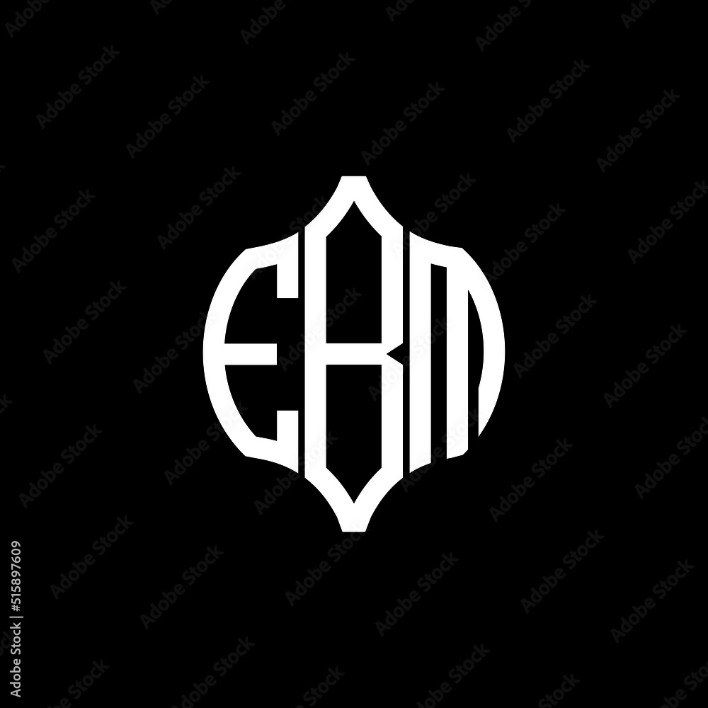 EBM letter logo. EBM best black background vector image. EBM Monogram ...