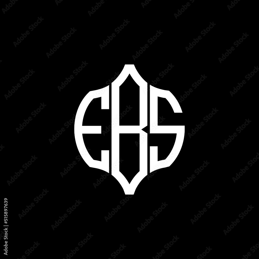 EBS letter logo. EBS best black background vector image. EBS Monogram ...