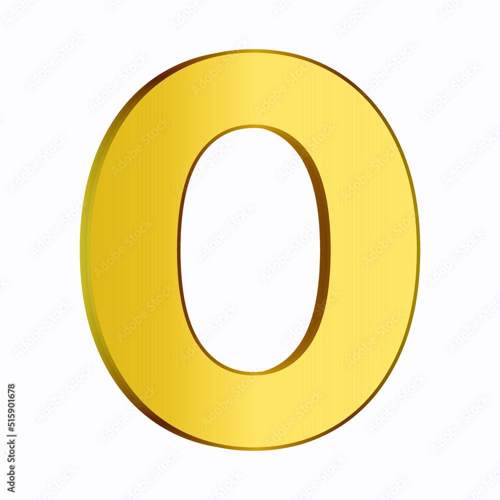 Number 0 Vector Gold Gradient Color Free Vector Png Stock Vector ...