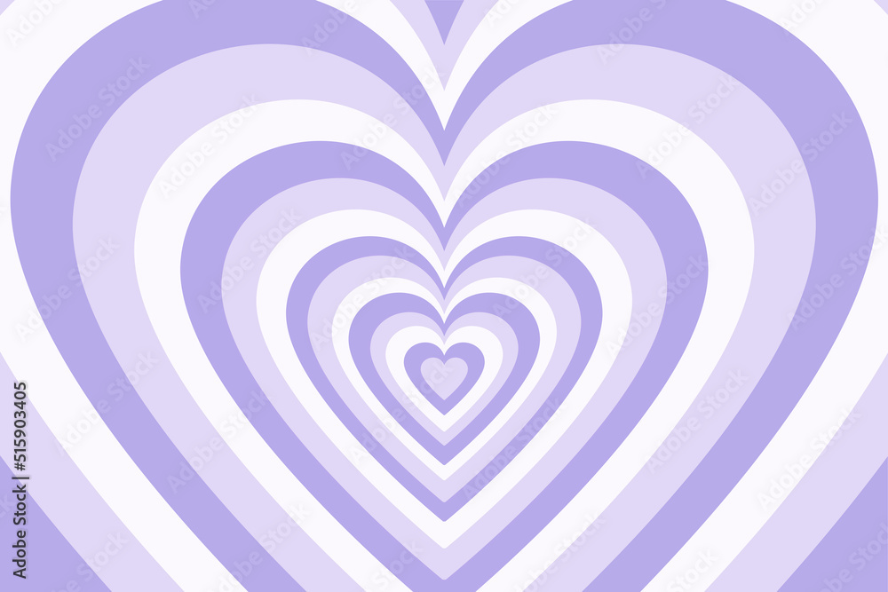 Heart retro hippie groovy purple background 60s 70s. Stock Illustration ...