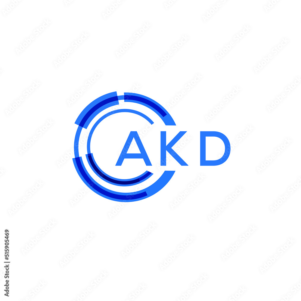 AKD letter technology logo design.AKD creative initials monogram vector ...