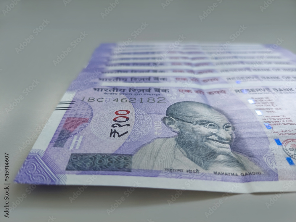 100 rupee Indian currency note. One hundred rupee note. Stock Photo ...