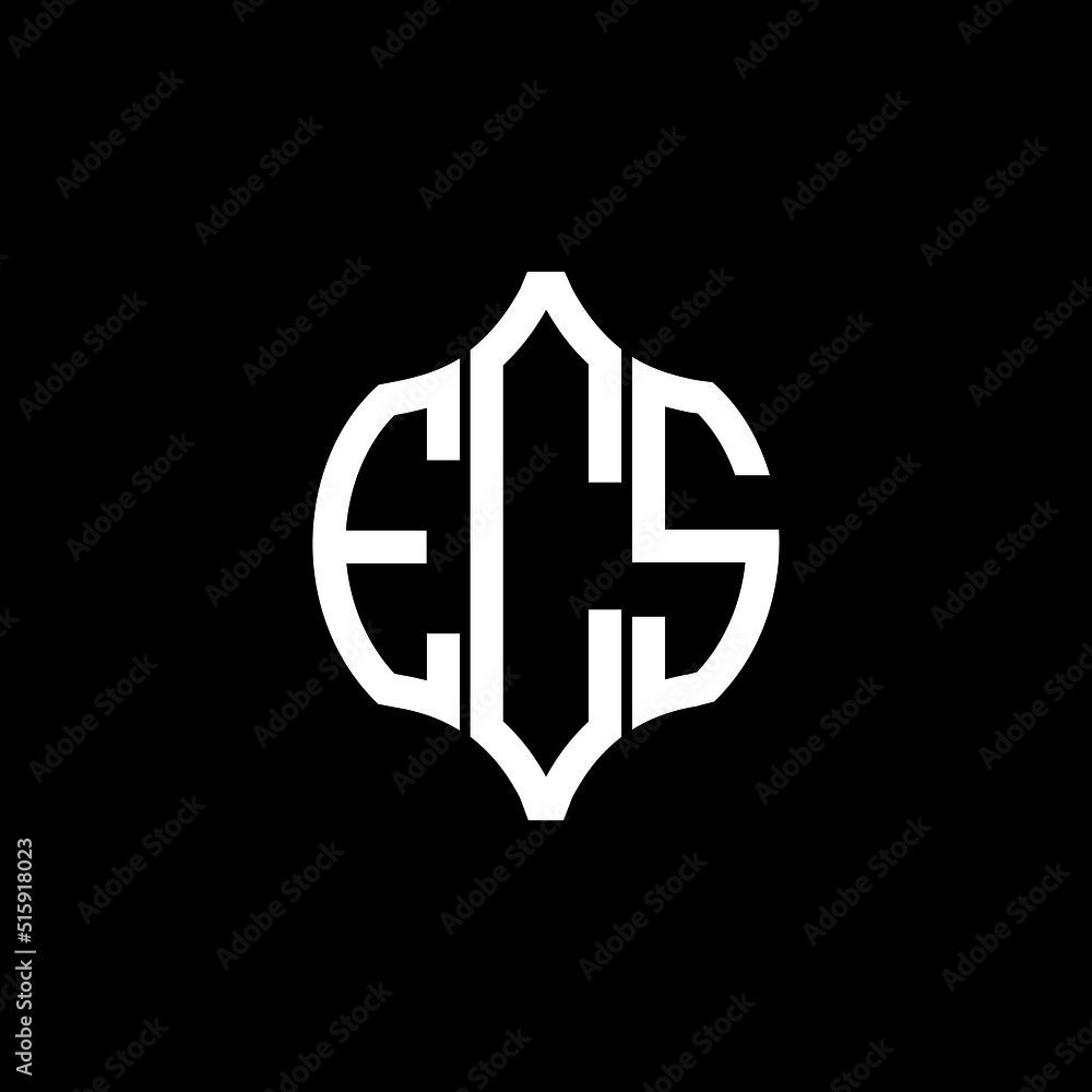 ECS letter logo. ECS best black background vector image. ECS Monogram logo design for ...