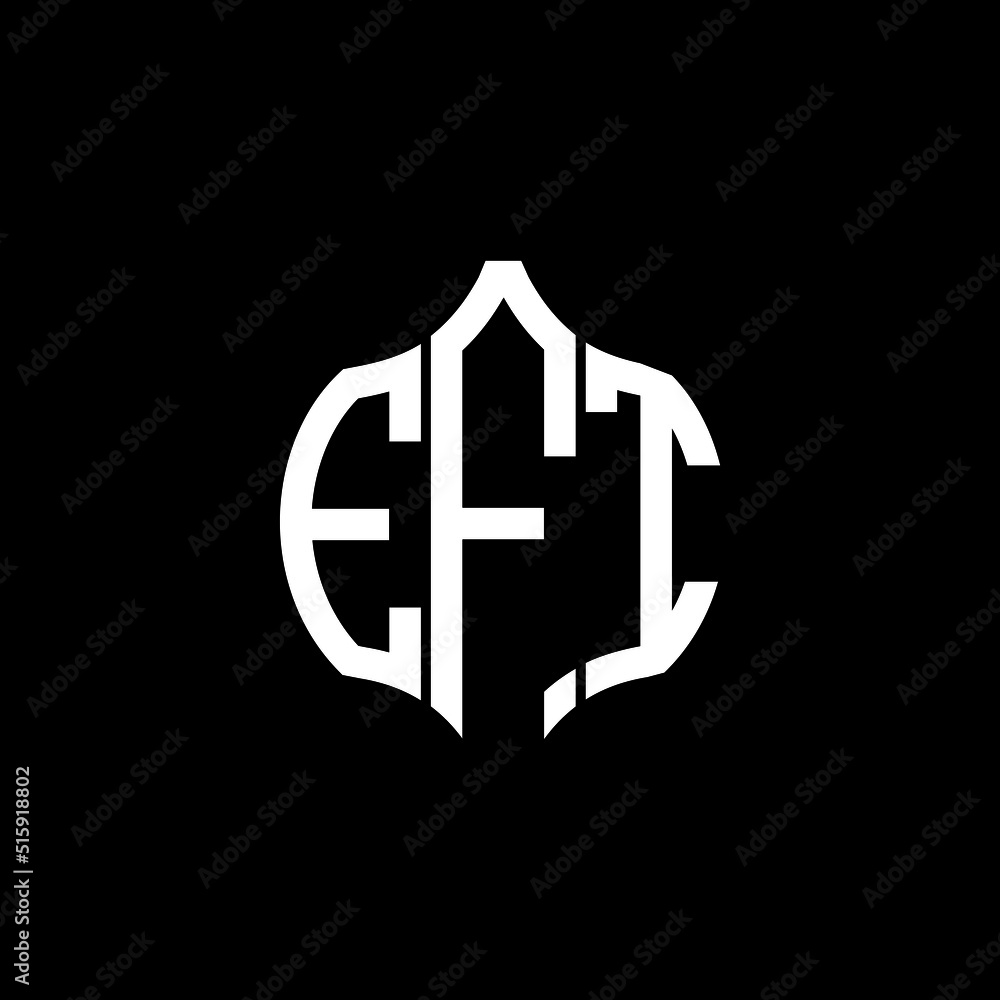 EFT letter logo. EFT best black background vector image. EFT Monogram ...