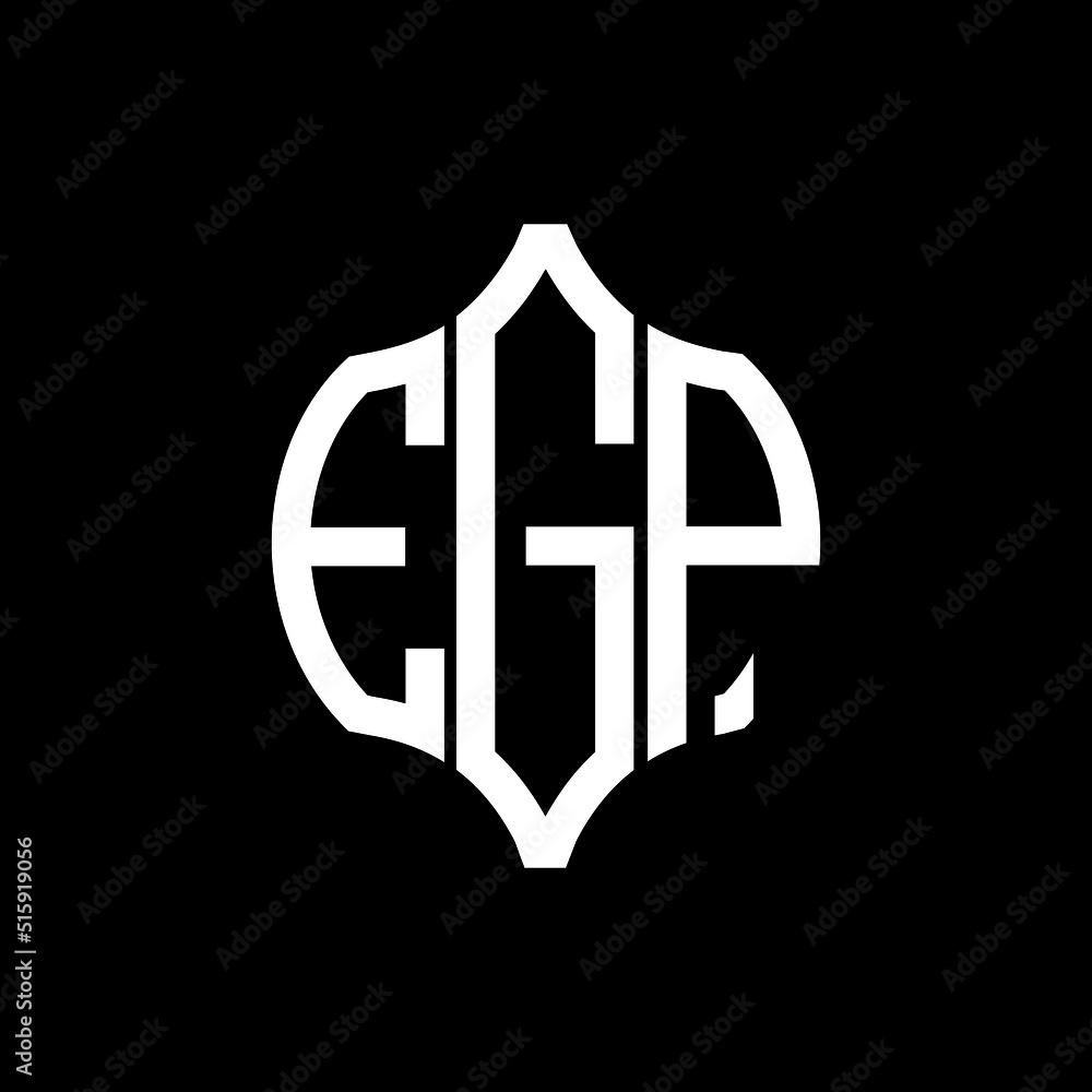 EGP letter logo. EGP best black background vector image. EGP Monogram ...