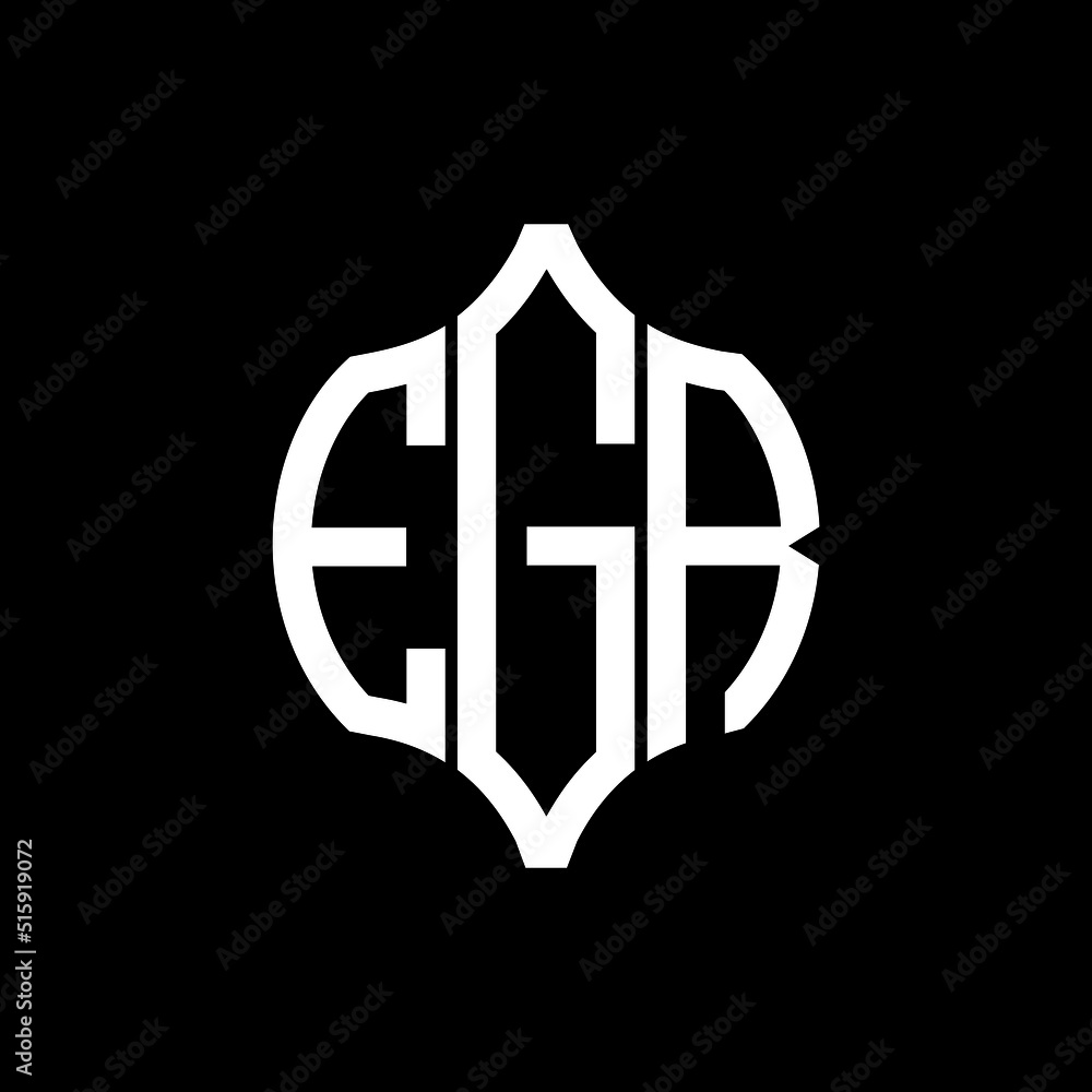 EGR letter logo. EGR best black background vector image. EGR Monogram ...