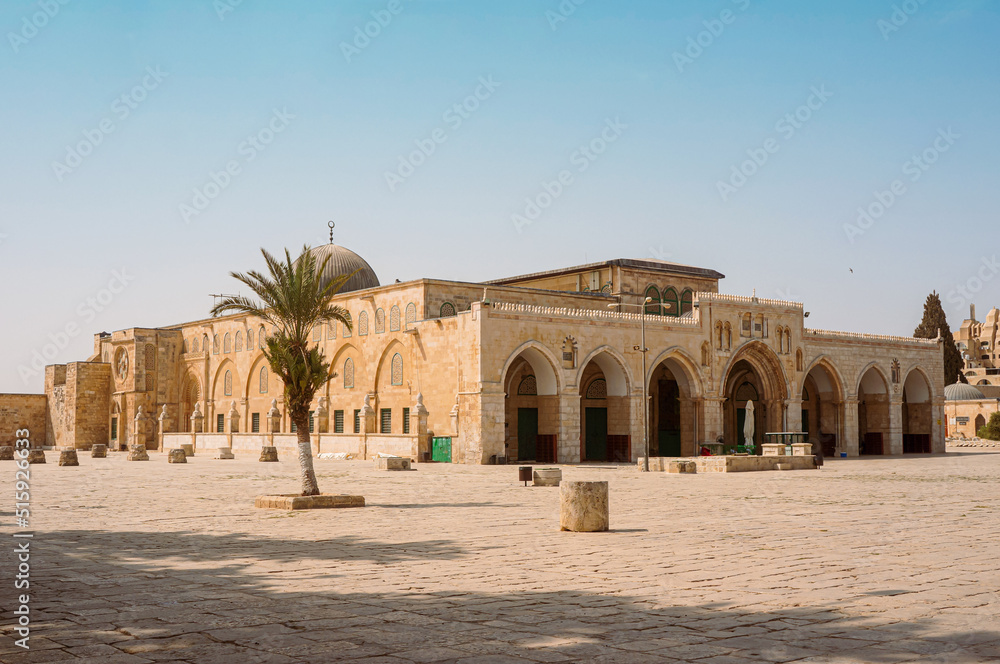 Al-Aqsa Mosque top of the Temple Mount, in the old city of Jerusalem ...