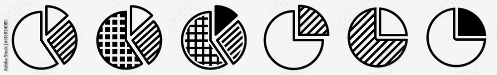 Pie Chart Icon Three Two Pie Chart Set | Pie Charts Icon Percentage ...