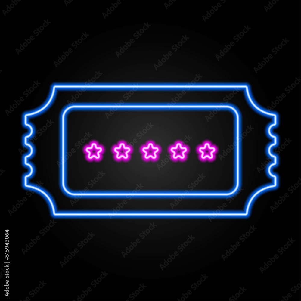ticket neon sign, modern glowing banner design, colorful modern design ...