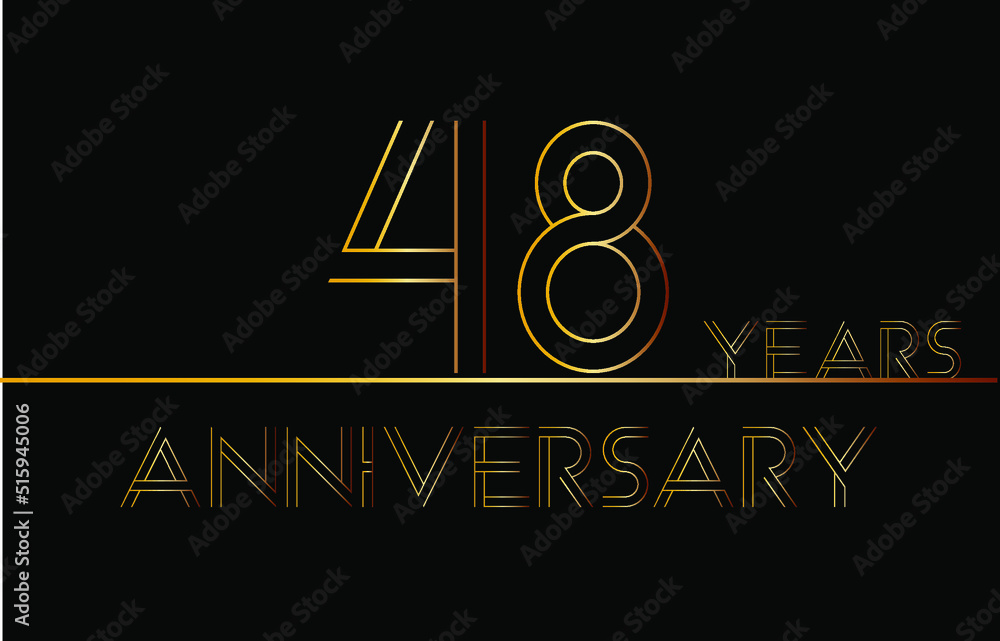 48 years anniversary. Banner to celebrate special date in the form of ...
