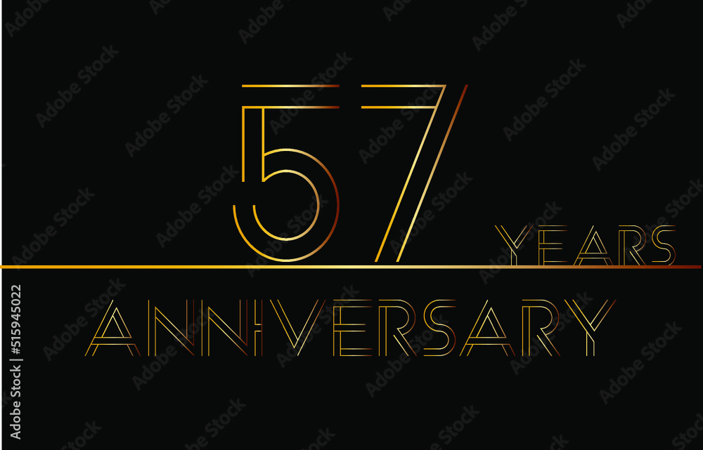 57 years anniversary. Banner to celebrate special date in the form of ...
