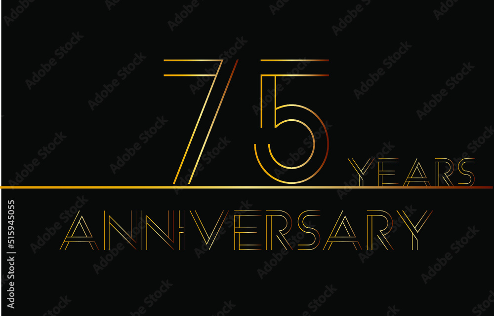 75 years anniversary. Banner to celebrate special date in the form of ...