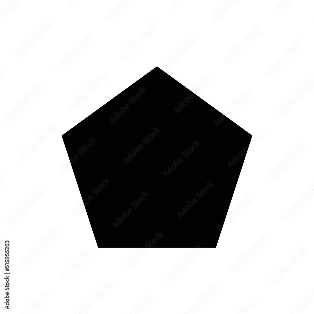 2D pentagon shape in mathematics. Black pentagon shape drawing for kids ...