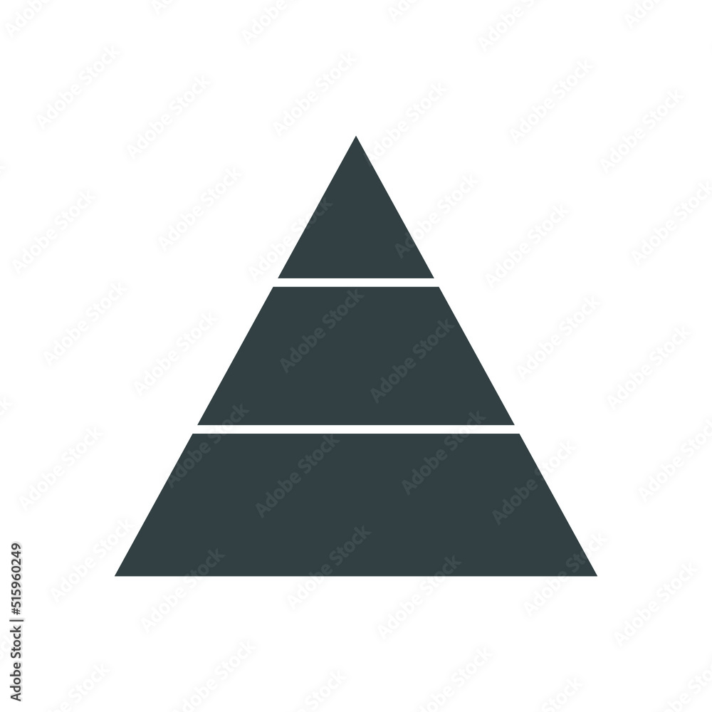pyramid chart graph infographics diagram icon vector on white ...