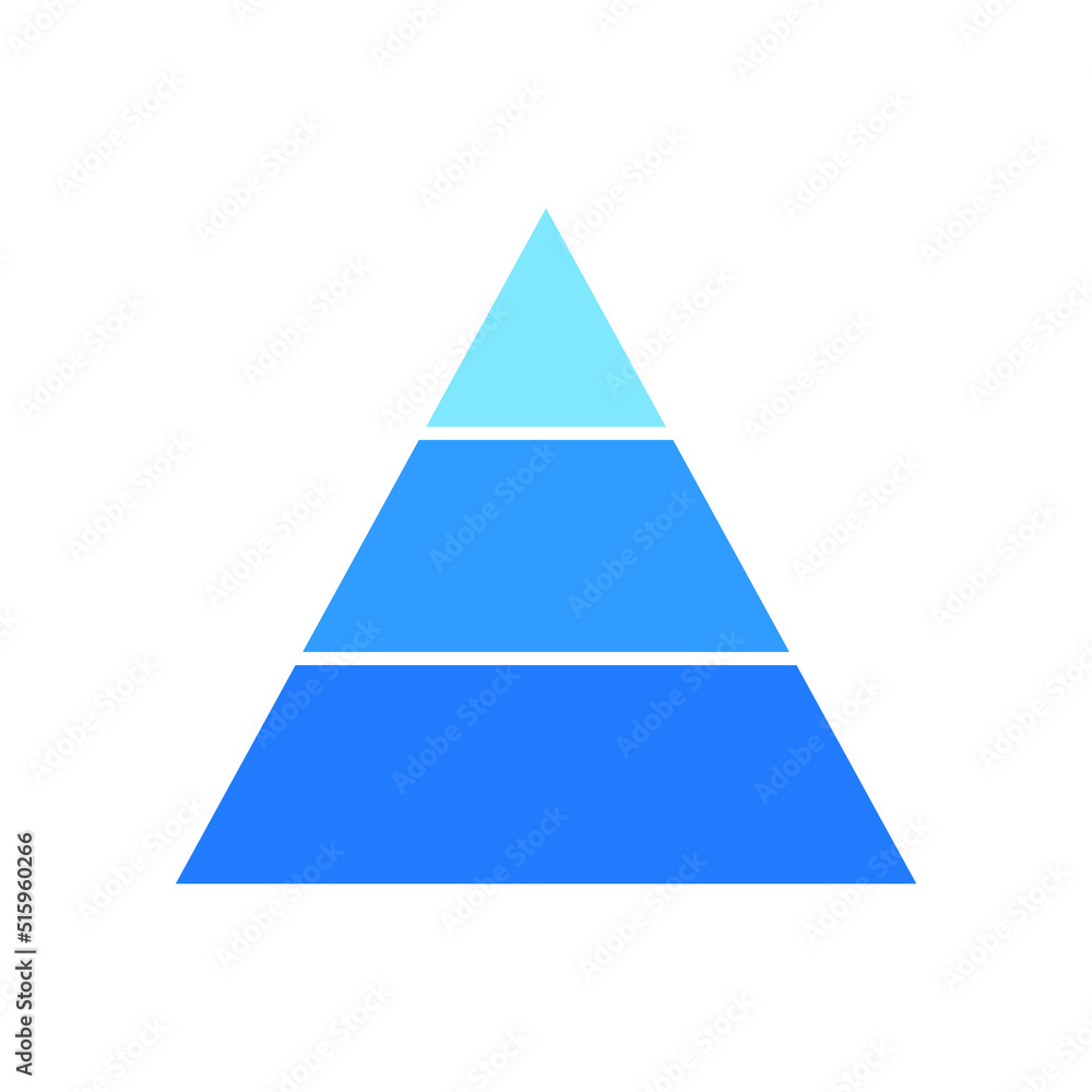 pyramid chart graph infographics diagram icon vector on white ...