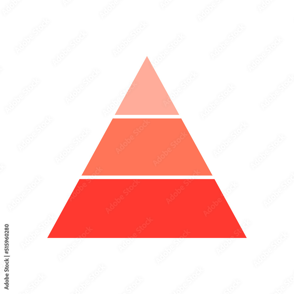 pyramid chart graph infographics diagram icon vector on white ...