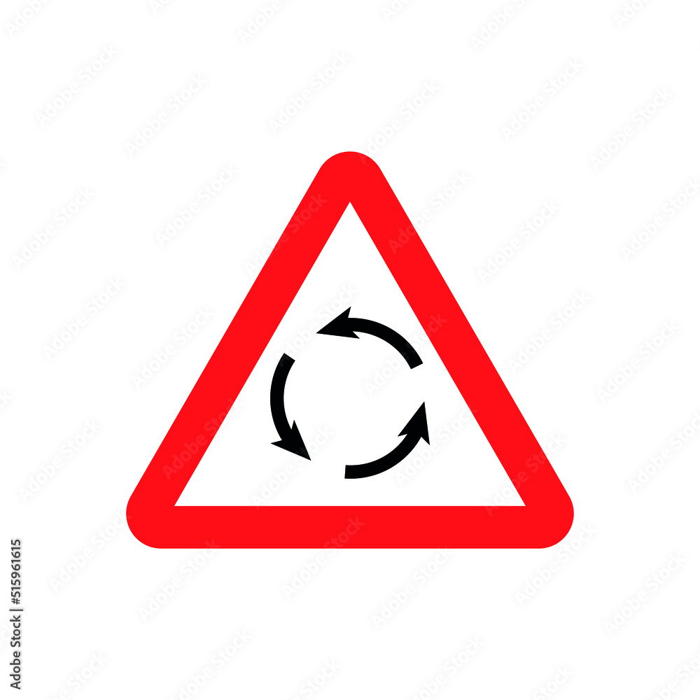 roundabout ahead sign. Traffic sign vector illustration Stock Vector ...