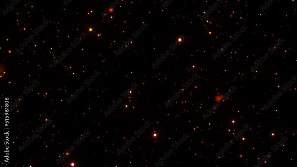 Loop rotation Glow flicker orange red particles fire falling down on ...