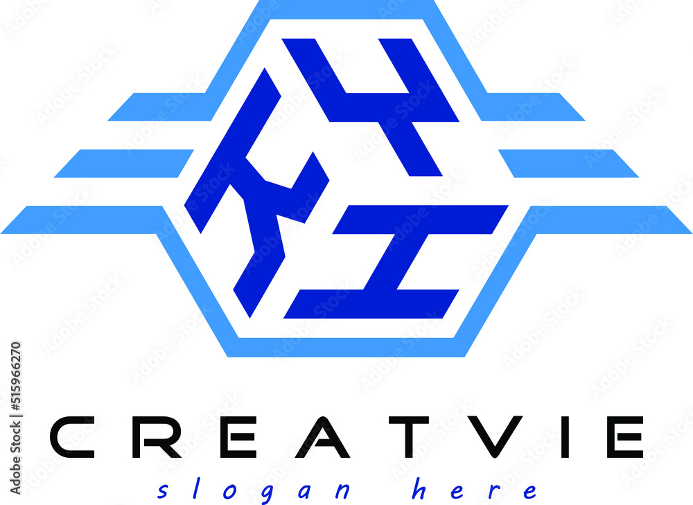 KYH three letter geometrical wings logo design vector template ...