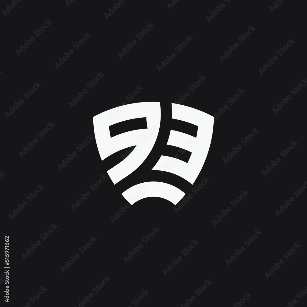 Number 93 logo. Monogram logo usable for sports, anniversary, logo ...